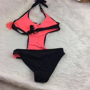 Coral Tropics | Swim | Coral Tropics Black And Neon Monokini One Piece ...